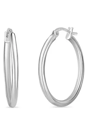 Bony Levy 14k Gold Hoop Earrings - White Gold
