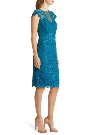 Tadashi Shoji Sequin Lace Cocktail Dress