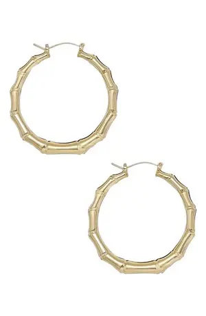 Ettika Bamboo Hoop Earrings - Gold
