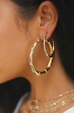Ettika Bamboo Hoop Earrings