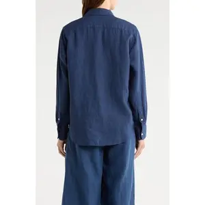 Frank & Eileen Eileen Relaxed Linen Shirt - Navy