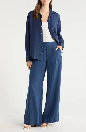 Frank & Eileen Eileen Relaxed Linen Shirt - Navy
