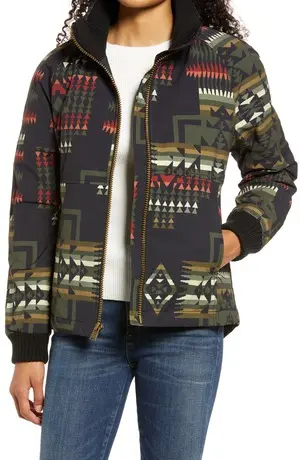 Pendleton Alamosa Ripstop Zip Jacket Black/ Olive Chief Joseph