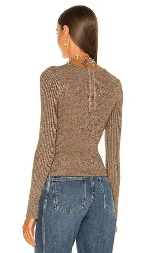 Simkhai Alexia Long Sleeve Top In Brown