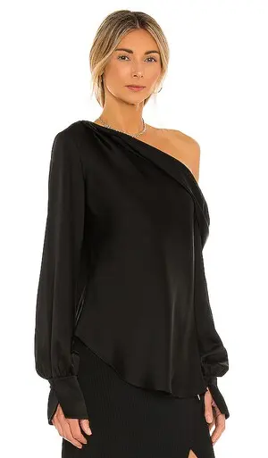 Simkhai Alice One Shoulder Top - Black