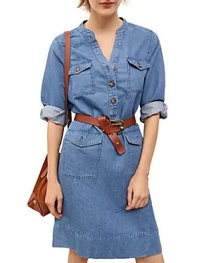 Gerard Darel Stelly Denim Shirt Dress In Blue - 65% Off | Editorialist