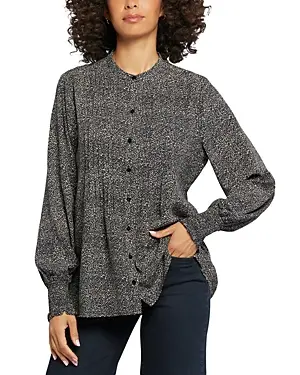 NYDJ Nydj Pleated Peasant Blouse Meadowlark