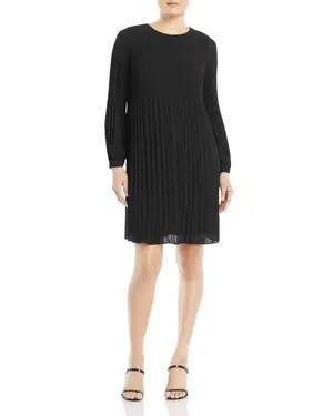 T Tahari Georgette Micro Pleated Flare Dress