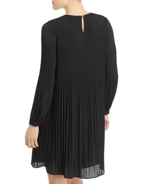 T Tahari Georgette Micro Pleated Flare Dress