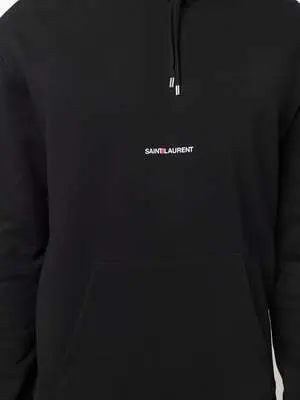 Saint Laurent Logo-print Hoodie - Black