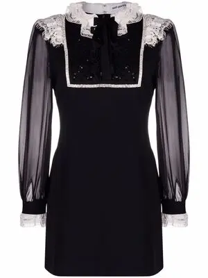 Self-Portrait Diamante Mini Dress In Black - 30% Off | Editorialist