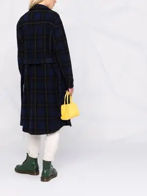Woolrich Tartan-check Virgin Wool Coat - Blue