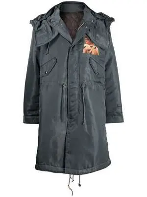 Undercover Painterly-print Hooded Parka