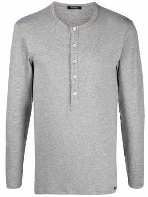 TOM FORD Long-sleeve Button-fastening Top - Grey