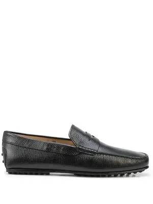 TOD'S Grained Leather Penny Loafers