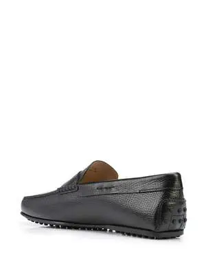 TOD'S Grained Leather Penny Loafers