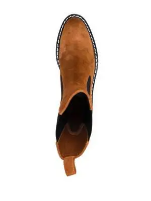 Khaite Calgary Suede Leather Boots - Neutrals