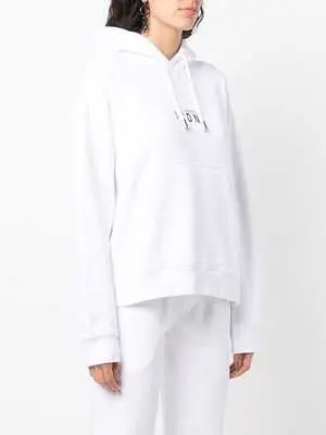 Dsquared2 Logo Drawstring Hoodie - White