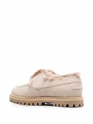 LE SILLA Shearling-lined Suede Loafers - Neutrals