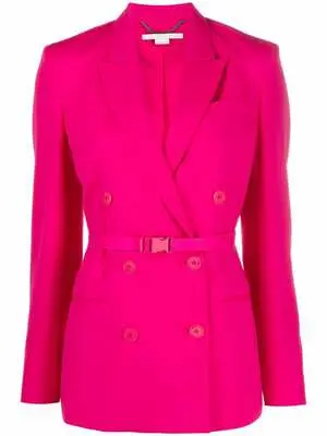 Stella McCartney Peak Lapel Belted Blazer - Pink