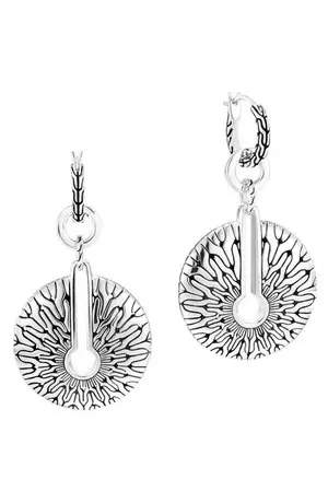 John Hardy Classic Chain Radial Drop Earrings