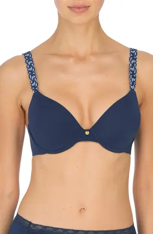 Natori Pure Luxe Underwire T-shirt Bra Dark Denim / Icelandic