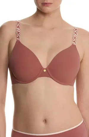 Natori Pure Luxe Underwire T-shirt Bra - Nostalgia Rose/peach Whip