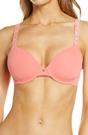 Natori Pure Luxe Underwire T-shirt Bra Sunrise/ Pink