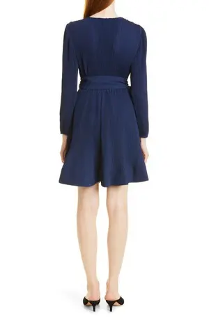 MILLY Liv Long Sleeve Mini Dress - Navy