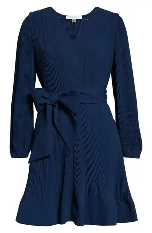 MILLY Liv Long Sleeve Mini Dress - Navy