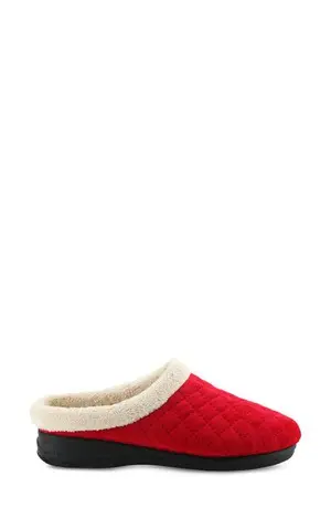 SPRING STEP SHOES Quilted Fleece Slippers - Red