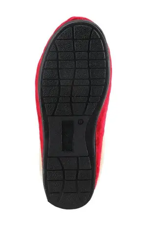 SPRING STEP SHOES Quilted Fleece Slippers - Red