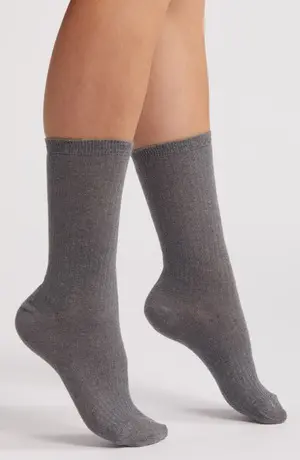 STEMS Stems Cotton & Cashmere Blend Crew Socks Charcoal