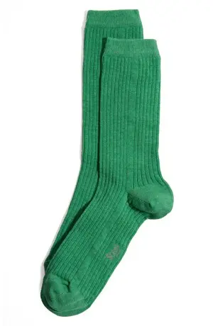 STEMS Stems Cotton & Cashmere Blend Crew Socks Fern