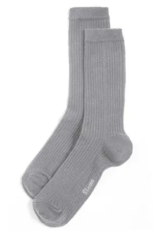 STEMS Cotton & Cashmere Blend Crew Socks - Grey