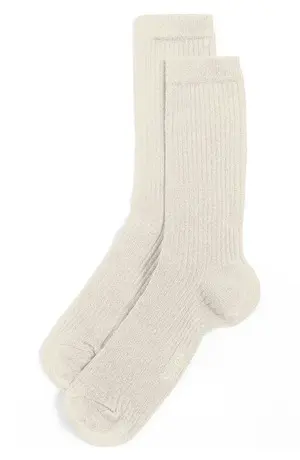 STEMS Cotton & Cashmere Blend Crew Socks - Ivory