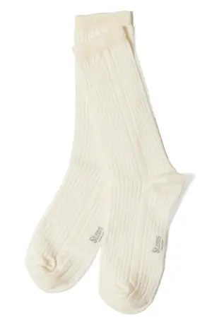 STEMS Stems Cotton & Cashmere Blend Crew Socks Ivory