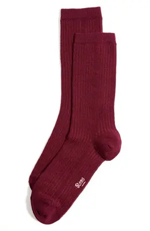 STEMS Stems Cotton & Cashmere Blend Crew Socks Plum