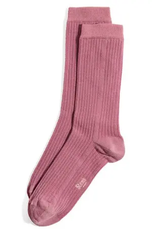 STEMS Stems Cotton & Cashmere Blend Crew Socks Rosa
