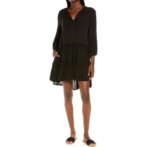 Elan V-neck Cover-up Dress - Black