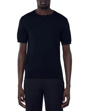 Sandro Knitted Tee - Black