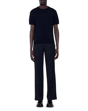 Sandro Knitted Tee - Black