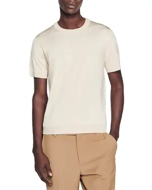 Sandro Knitted Tee Light Sand