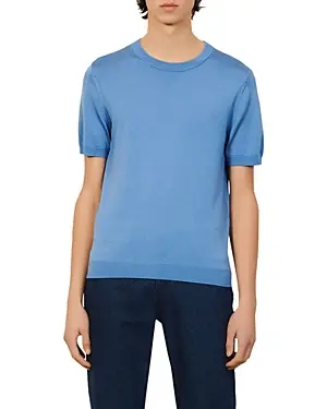 Sandro Knitted Tee Sky Blue