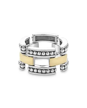 Lagos 18k Yellow Gold & Sterling High Bar Statement Ring
