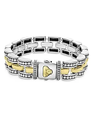 Lagos 18k Yellow Gold And Sterling Silver Link Bracelet
