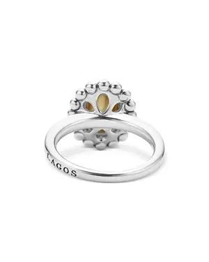 Lagos 18k Yellow Gold & Sterling Silver High Bar Oval Dome Ring