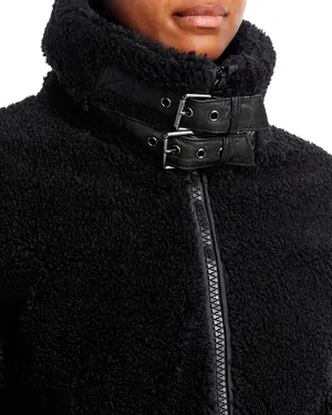 Sam. Sherpa Denver Jacket - Black