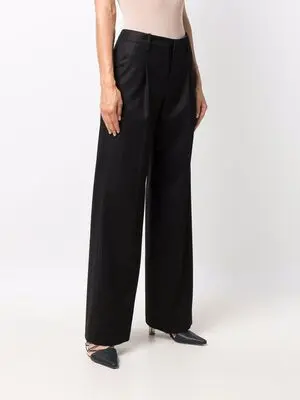 PT TORINO Pleat-detail Wide-leg Tailored Trousers - Black