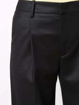 PT TORINO Pleat-detail Wide-leg Tailored Trousers - Black